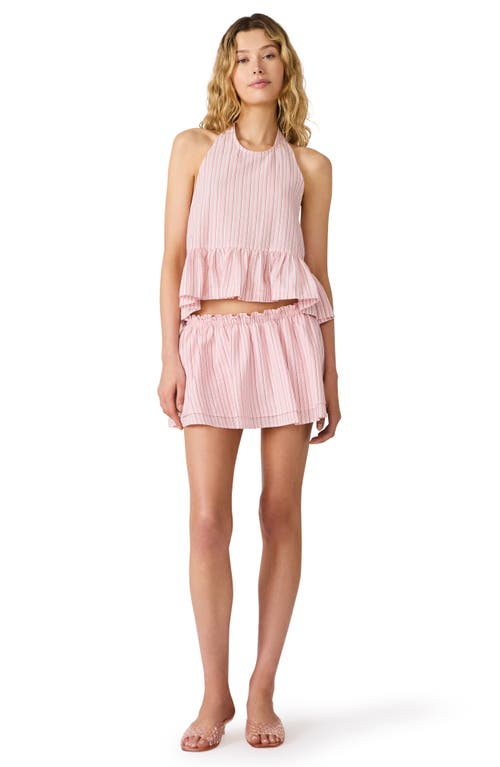 STEVE MADDEN Steve Madden Striped Peplum Halter Top